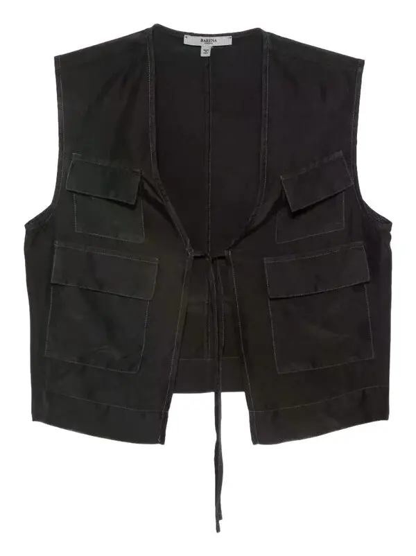 Barena Venezia Multi Pura Silk Vest - Black