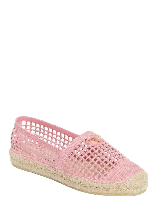 Prada Crochet Espadrille Flats - Pink