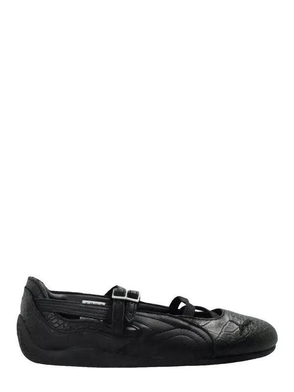 PUMA Crocodile-effect Buckle-strap Sneakers - Black