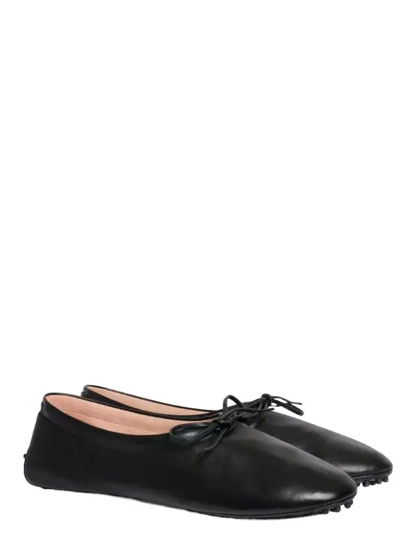 Alberta Ferretti Bow Ballet Flats - Black