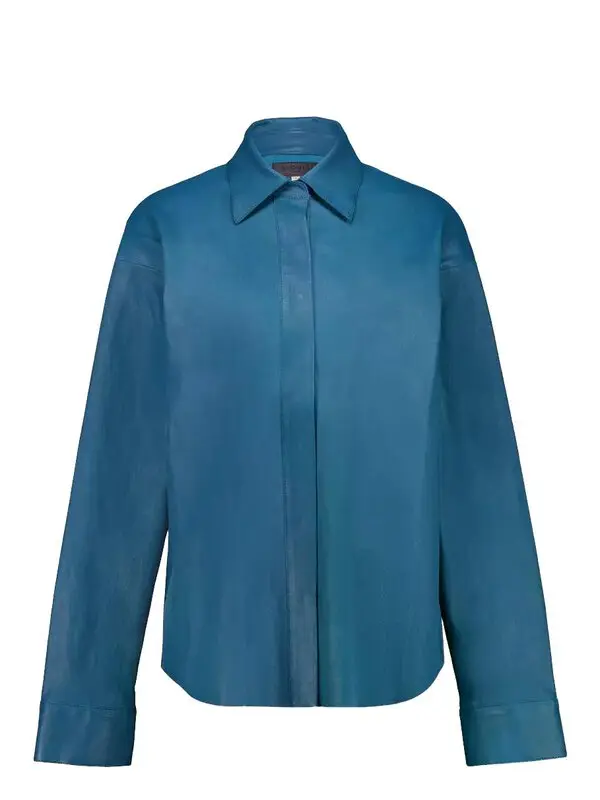 Stouls Simone Leather Shirt - Blue