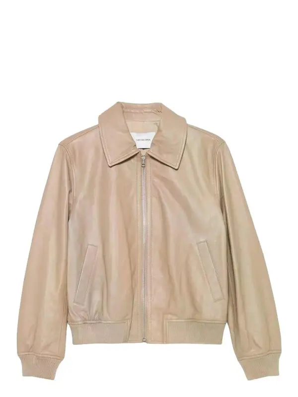 YVES SALOMON Zip-up Leather Jacket - Neutrals