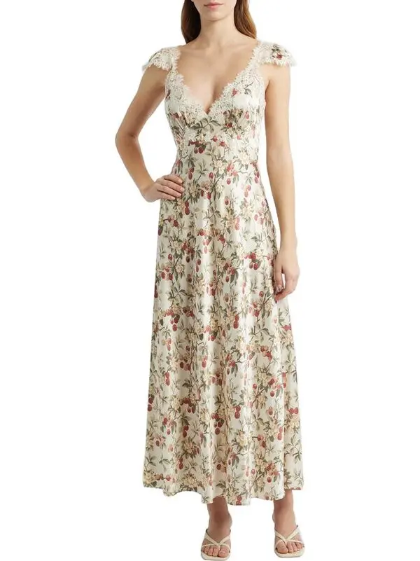 DÔEN Fiona Floral Silk Maxi Dress - Cerise Et Fleur