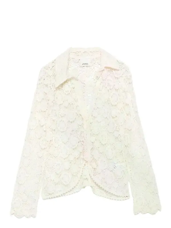 Isabel Marant Yana Floral-lace Long-sleeve Shirt - Neutrals