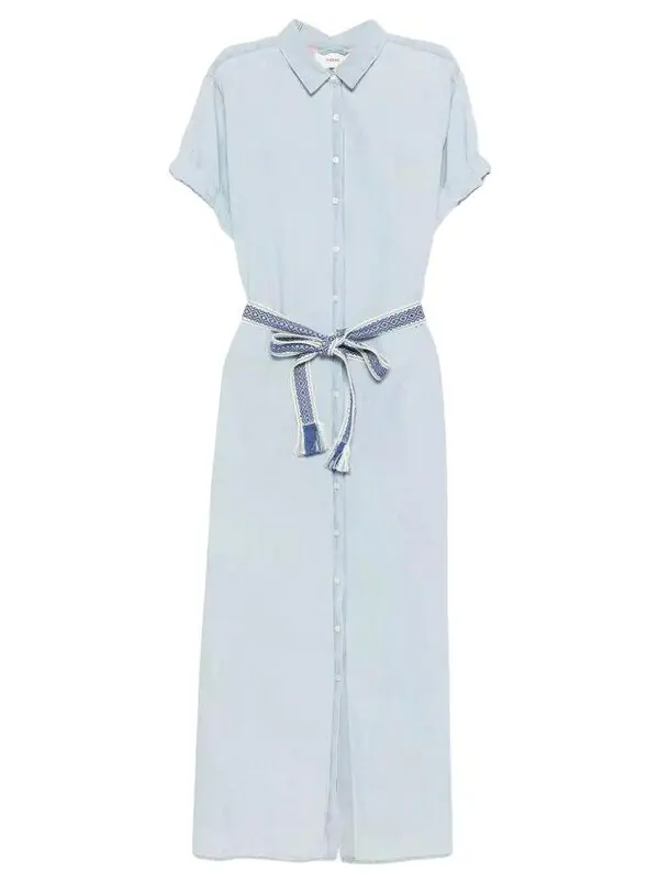 Xirena Belted Short-sleeve Maxi Dress - Blue
