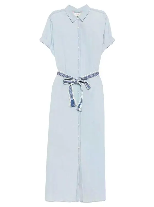 Xirena Belted Short-sleeve Maxi Dress - Blue