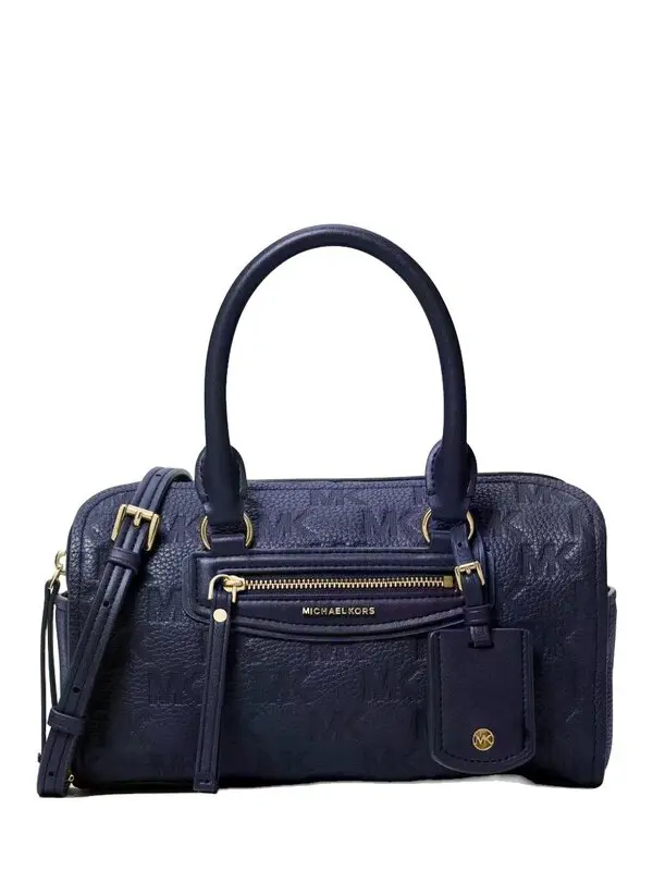 Michael Kors Monogram Pebbled-leather Tote Bag - Blue