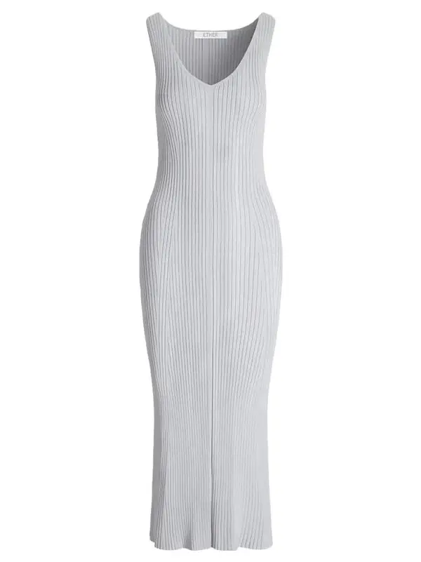 ETHER Altair Ribbed Dress - Grey