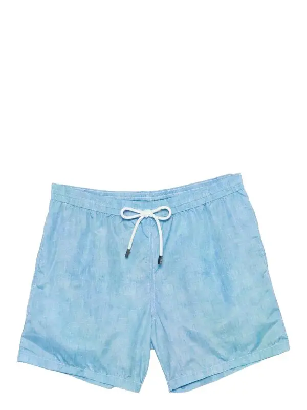 BARBA NAPOLI Floral-print Drawstring Swim Shorts - Blue