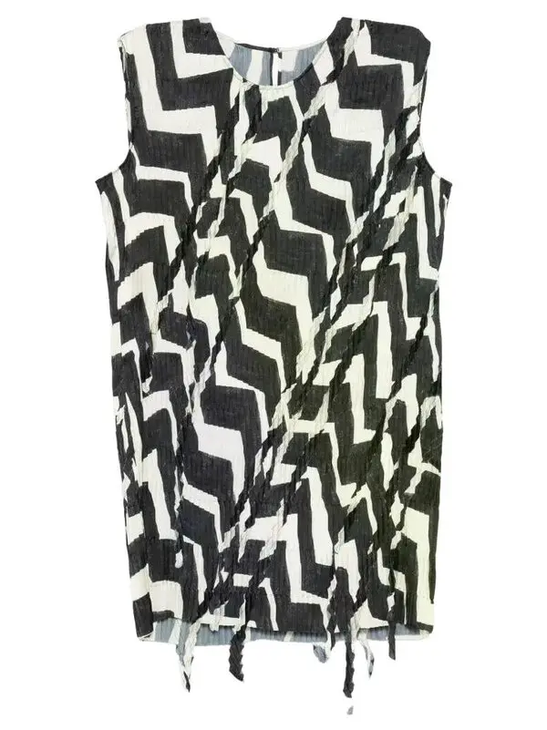 JNBY Zigzag-print Mini Dress - Black