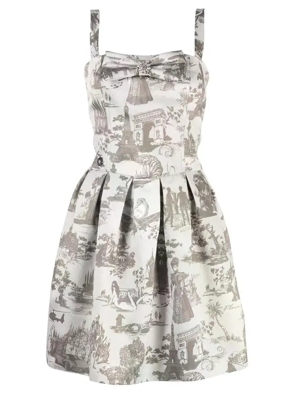 Philipp Plein En Plein Air Print Mini Dress - Neutrals