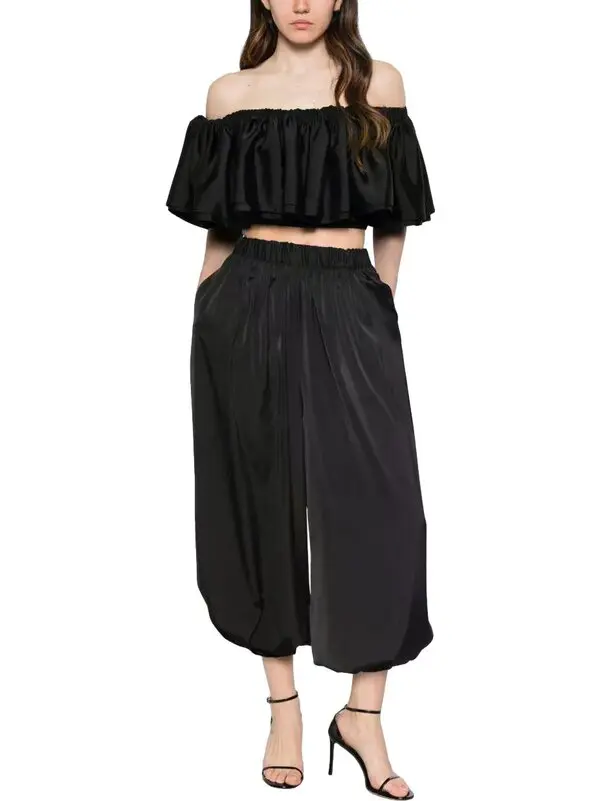 PARLOR Elasticated-cuff Trousers - Black