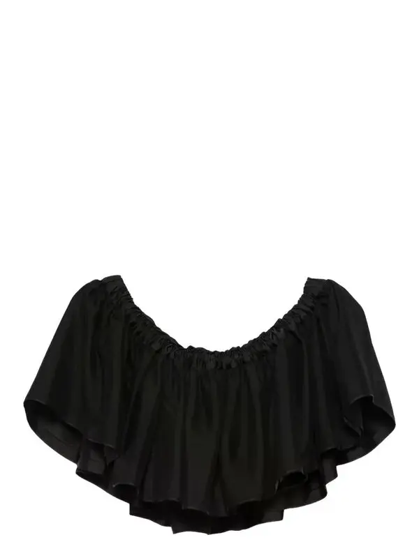 PARLOR Elasticated-waist Blouse - Black