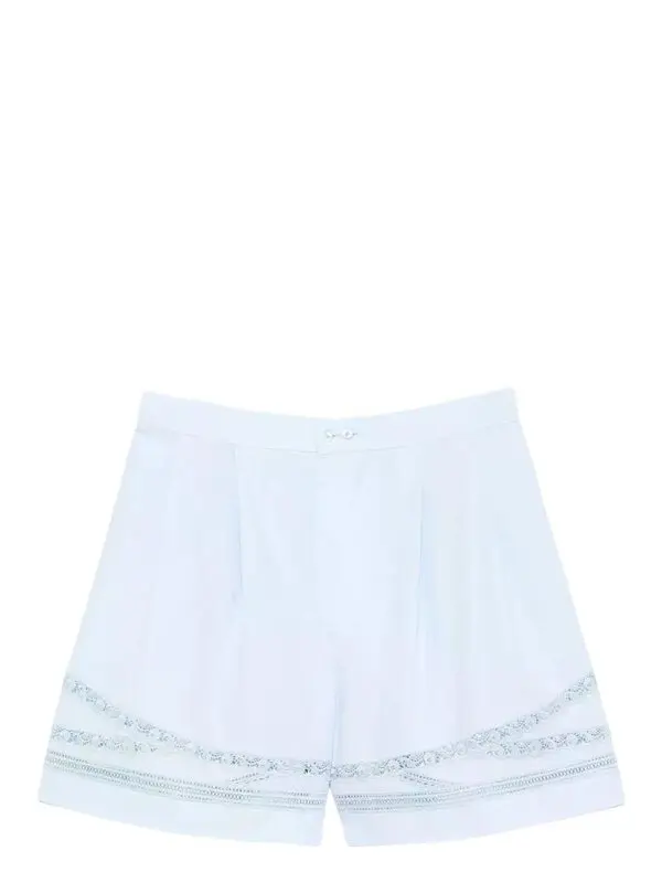 Ermanno Scervino Lace-trim Pleated Shorts - Blue