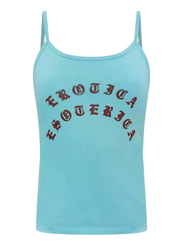 WILLY CHAVARRIA Slogan-print Camisole Top - Blue