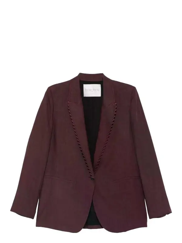 FORTE_FORTE Scalloped-edge Peak-lapel Blazer - Purple