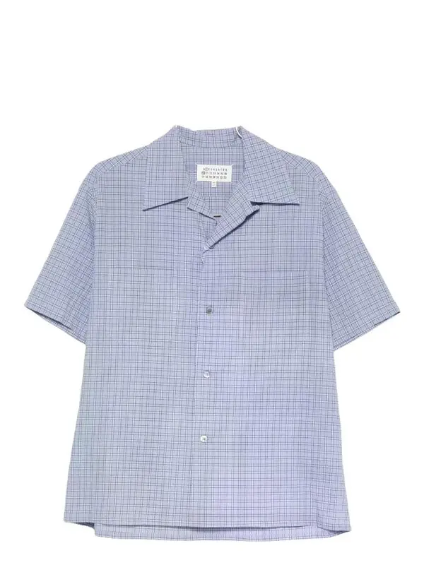 MAISON MARGIELA Check-pattern Camp-collar Shirt - Blue