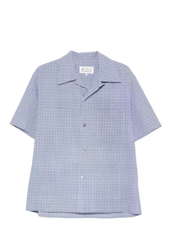 MAISON MARGIELA Check-pattern Camp-collar Shirt - Blue