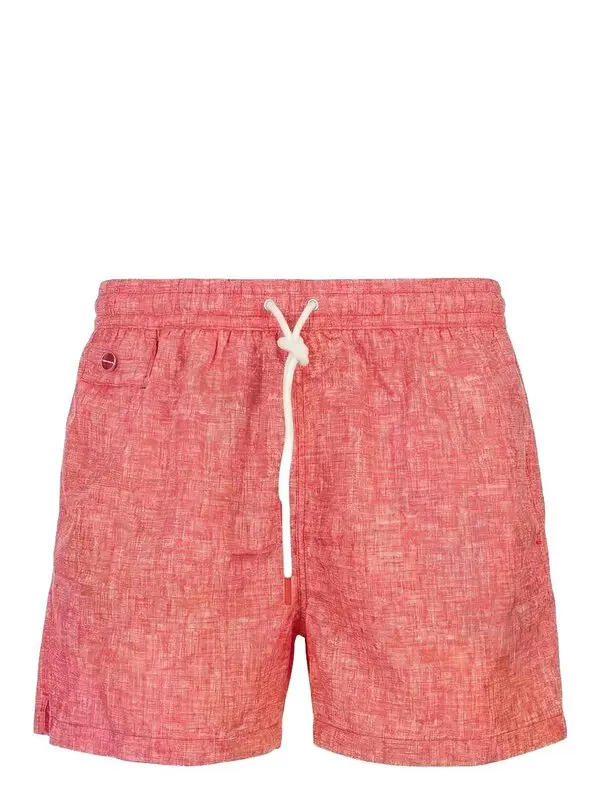 Kiton Drawstring Swim Shorts - Red