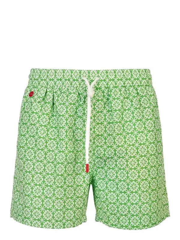 Kiton Floral-print Swim Shorts - Green