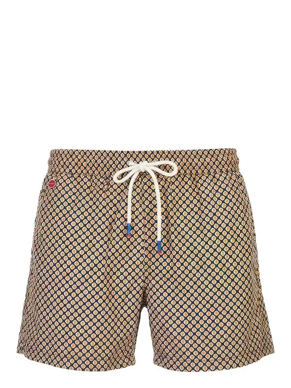Kiton Geometric-print Swim Shorts - Blue