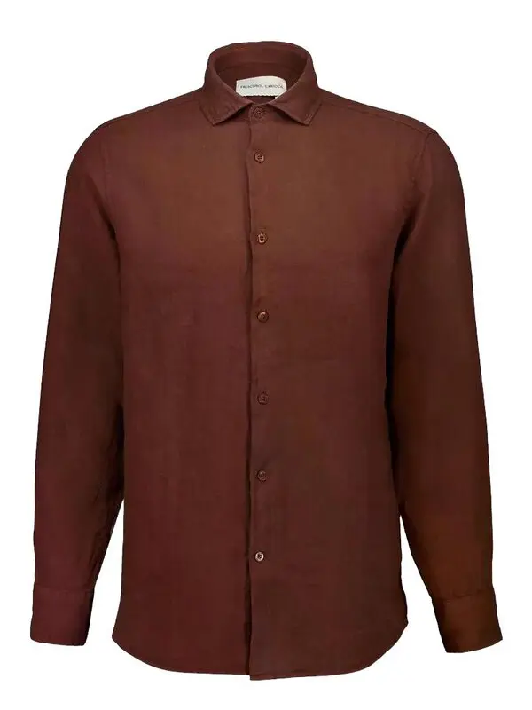 Frescobol Carioca Antonio Long-sleeve Linen Shirt - Brown