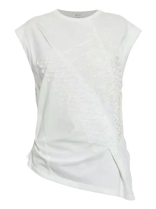 Alexander McQueen Sleeveless Asymmetric T-shirt - White