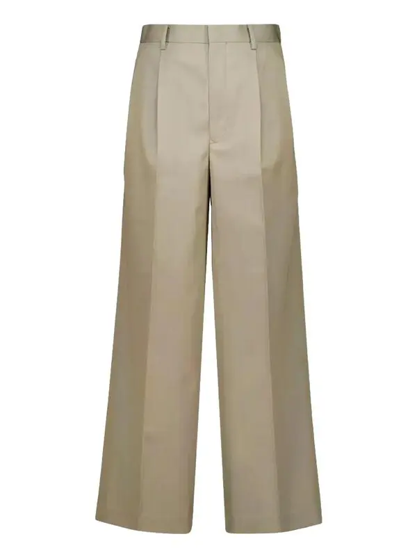 Auralee Pleated Wool Trousers - Neutrals