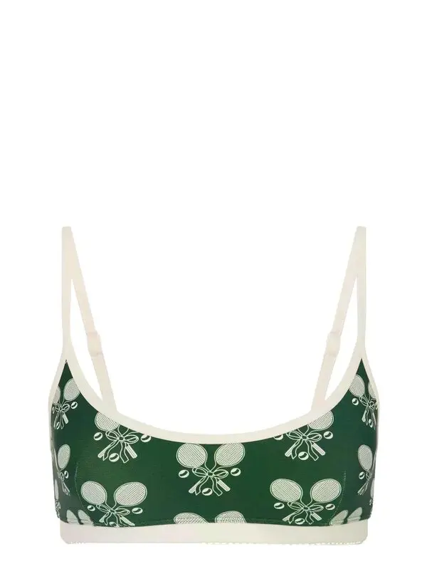 The Upside Racquet Scoop Bra - Green
