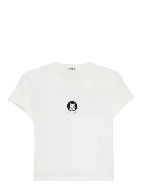 BODE Cat-patch T-shirt - White