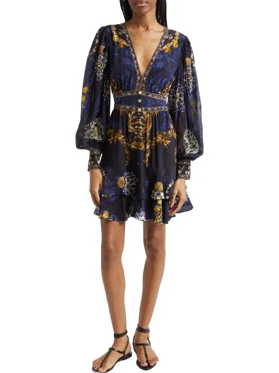Camilla Beaded Printed Silk Dress - Notes From The Blue Room