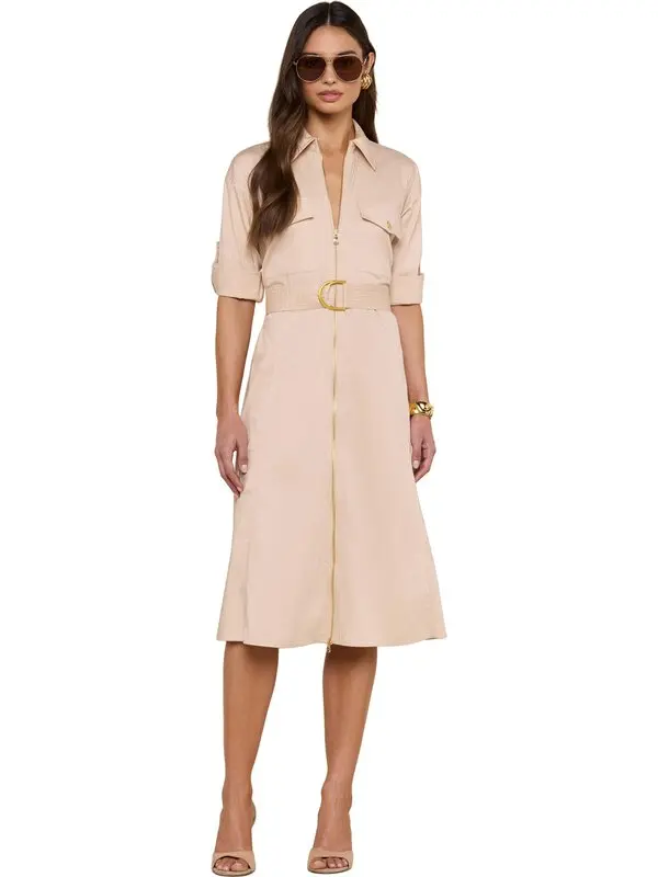 L'Agence Callen Shirt Dress - Biscuit