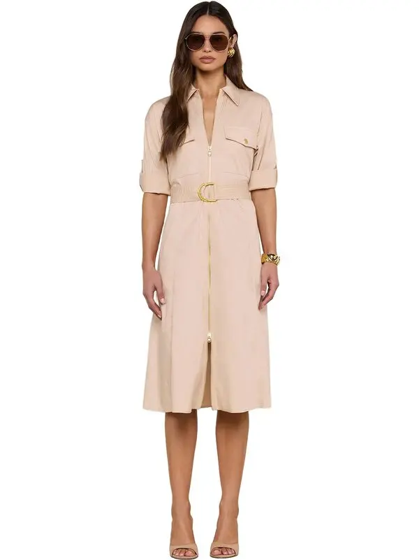 L'Agence Callen Shirt Dress - Biscuit