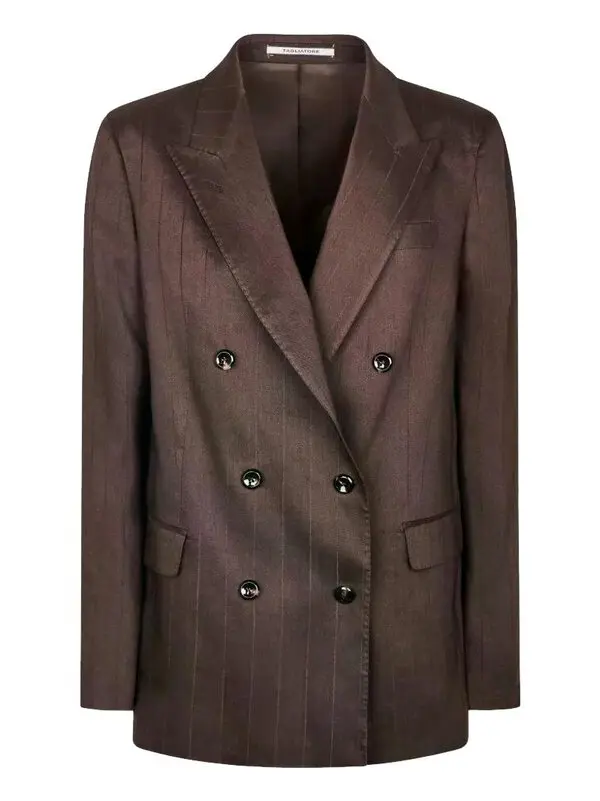 Tagliatore Pinstripe Double-breasted Blazer - Brown