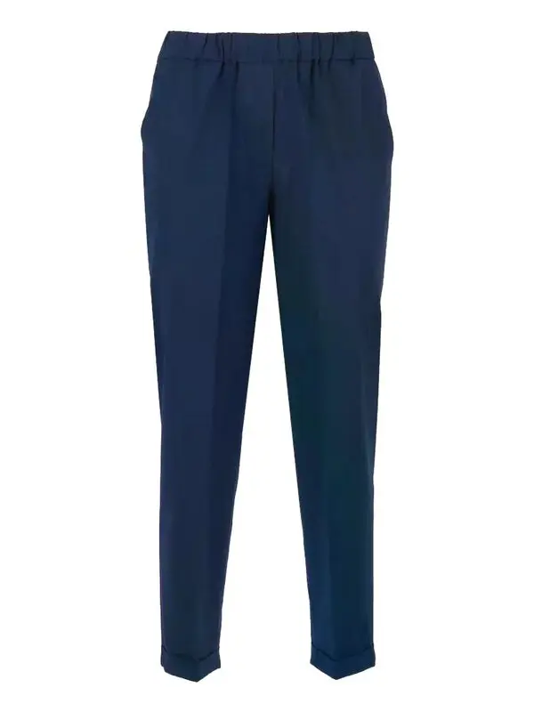 Antonelli Firenze Elasticated-waistband Turn-up Trousers - Blue