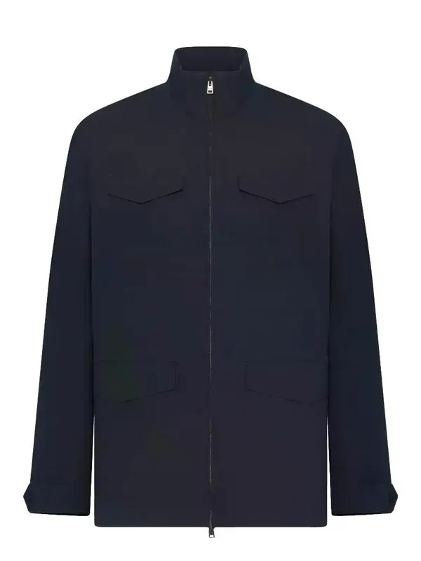 Herno High-neck Multi-pocket Jacket - Blue