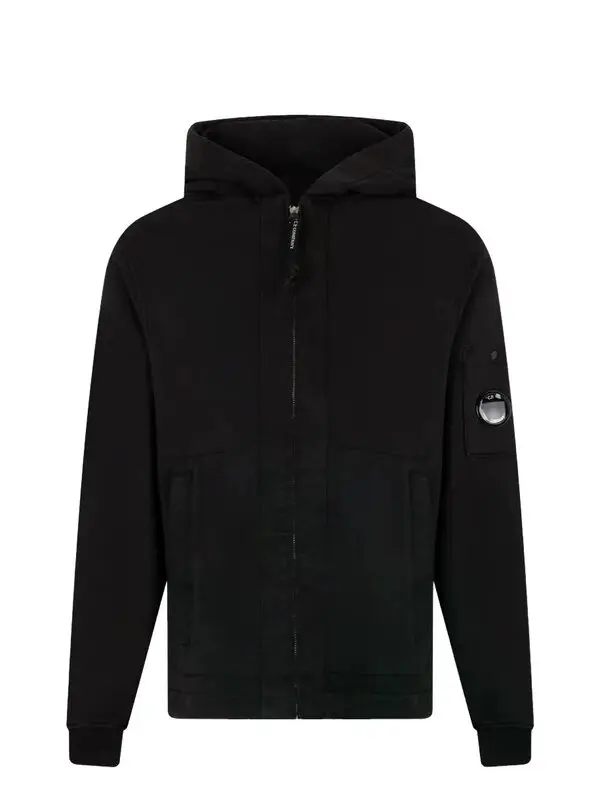 C.P. COMPANY Lens Detail Zip-up Hoodie - Black