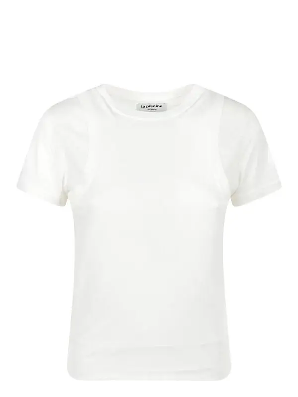 LA PISCINE Layered Detail T-shirt - White