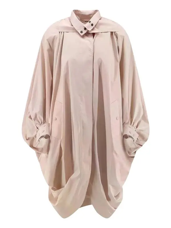 Chloé Poplin Cape Coat - Pink