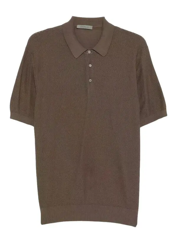 Corneliani Textured-knit Polo Shirt - Brown