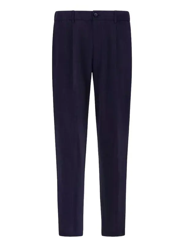 Herno Elasticated-waist Bi-stretch Wool Trousers - Blue