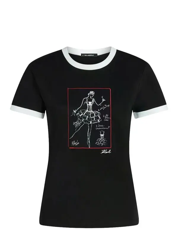 Karl Lagerfeld Le Ballet Graphic T-shirt - Black