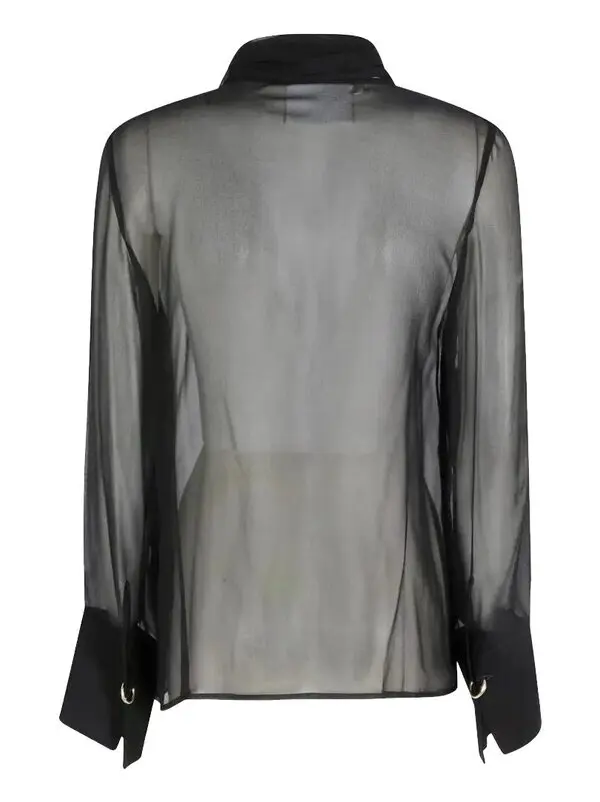 Erika Cavallini Sheer Pussy-bow Blouse - Black