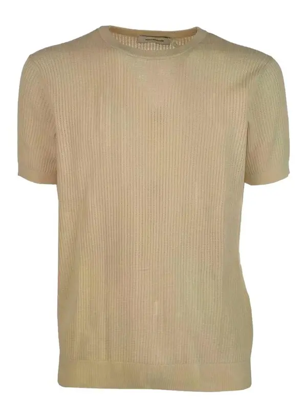 PAOLO RAGAZZINI Ribbed-knit T-shirt - Neutrals