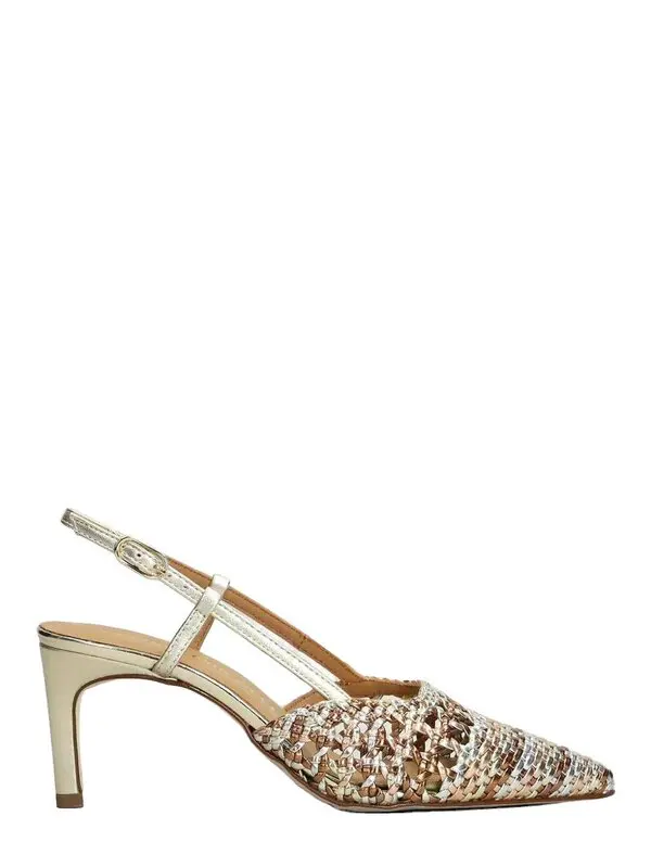 PEDRO MIRALLES Mantua Woven Slingback Pumps - Gold
