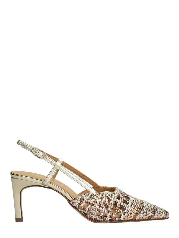 PEDRO MIRALLES Mantua Woven Slingback Pumps - Gold