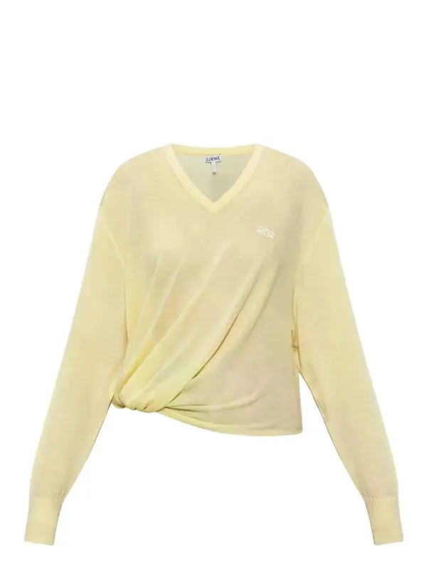 Loewe V-neck Wool Sweater - Yellow