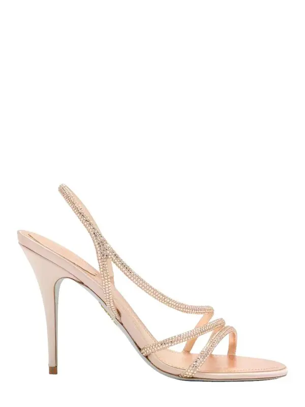 Rene Caovilla 10mm Erin Crystal-embellished Heeled Sandals - Neutrals