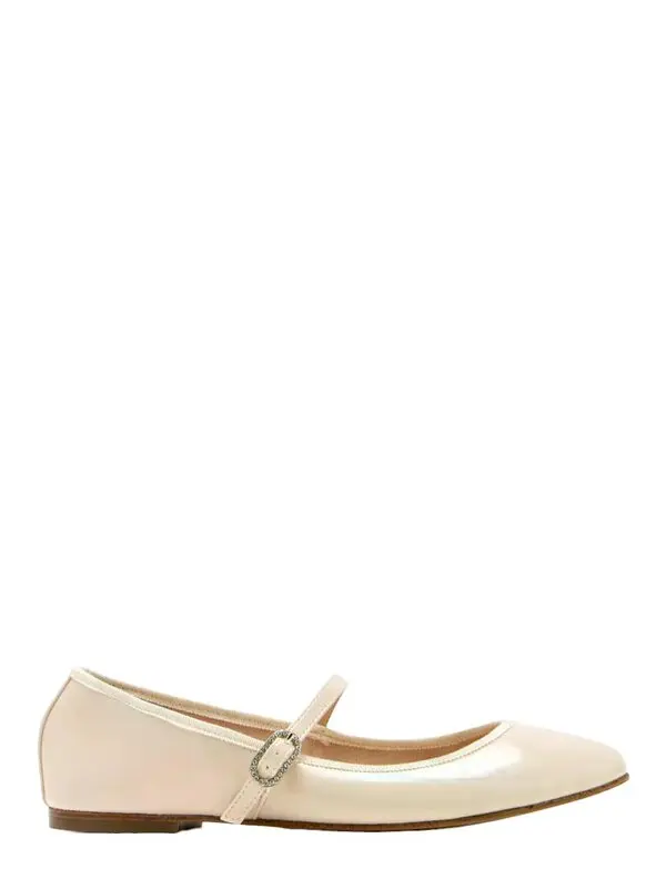 HOUSE OF BALLERINAS Patent-leather Ballerina Flats - Neutrals