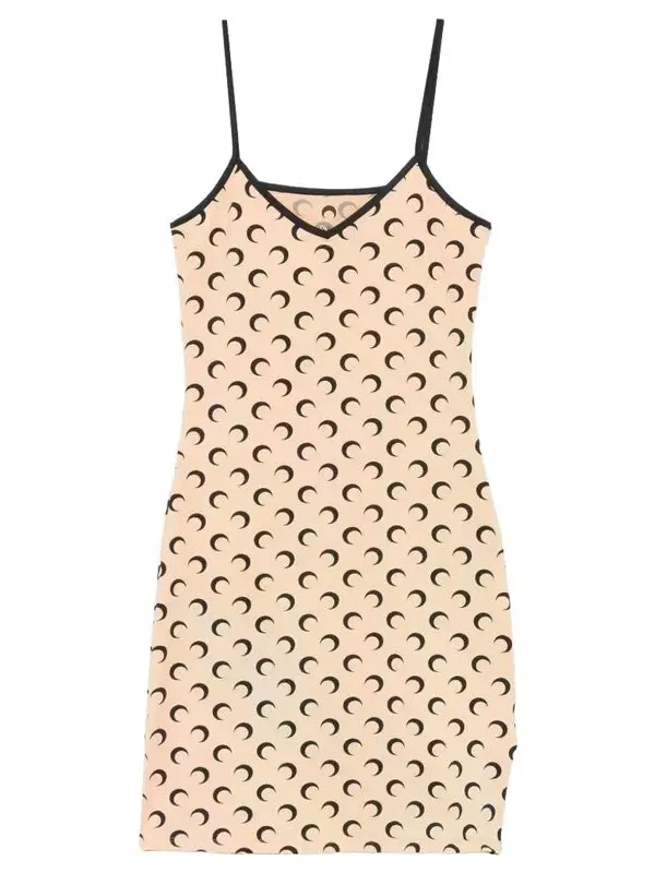 MARINE SERRE Moon-print Mini Dress - Neutrals